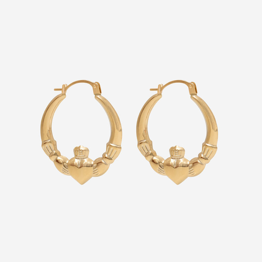 Claddagh Hoop Earrings | 9ct Gold - Gear Jewellers