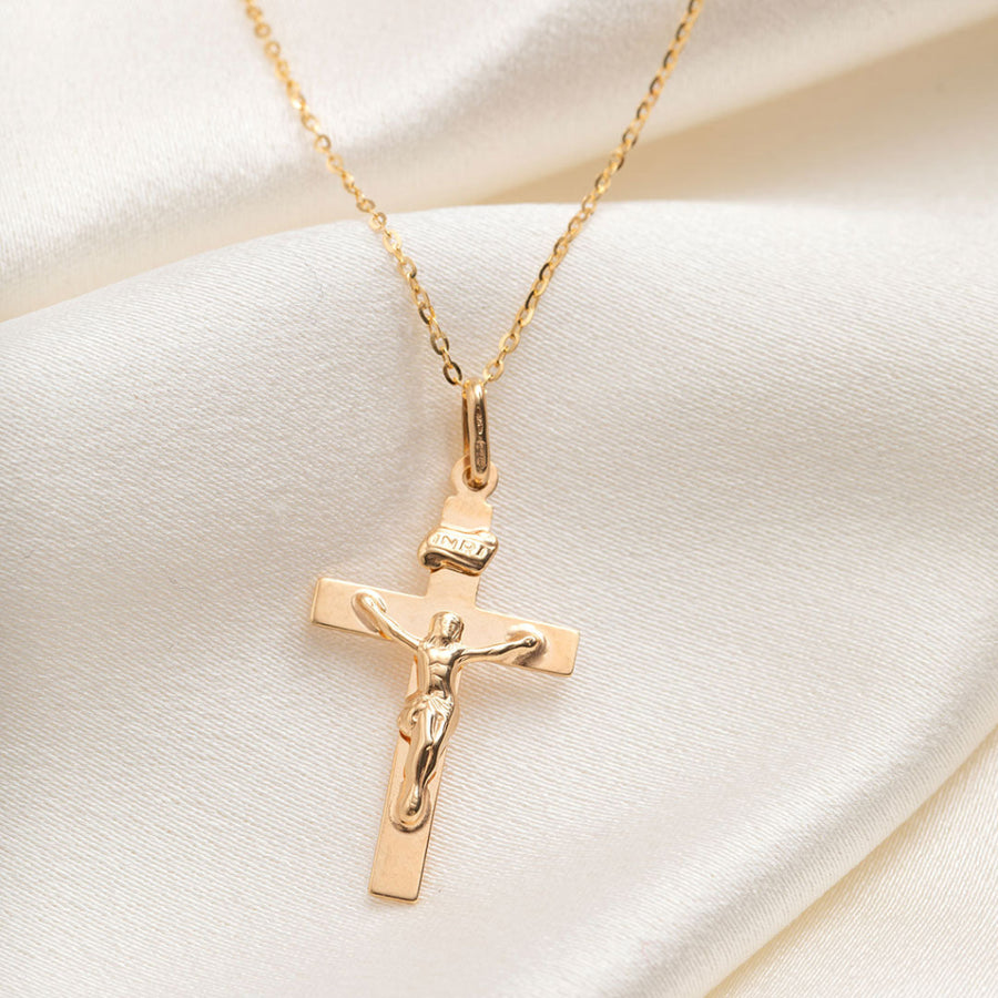 Flat Cross & Crucifix Necklace | 9ct Gold - Gear – Gear Jewellers