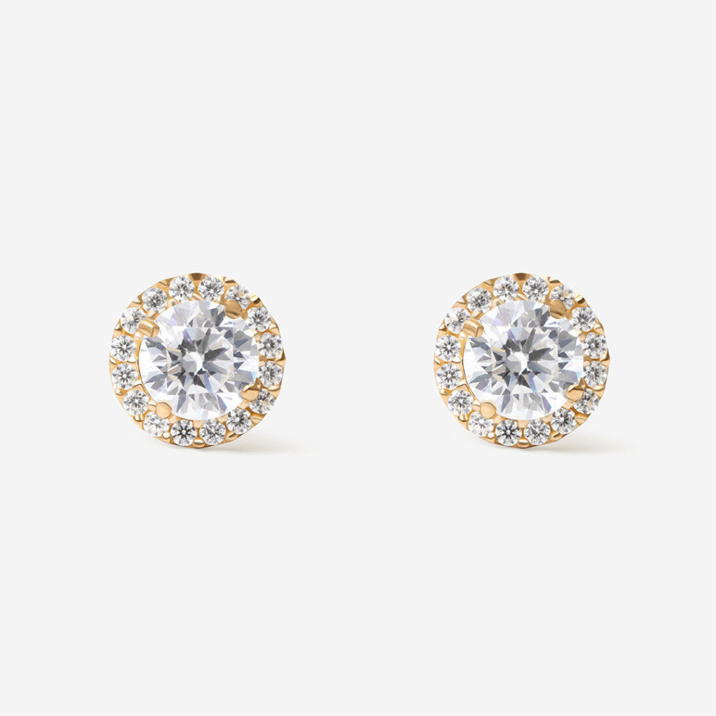 Halo Sparkle Earrings | 9ct Gold - Gear Jewellers