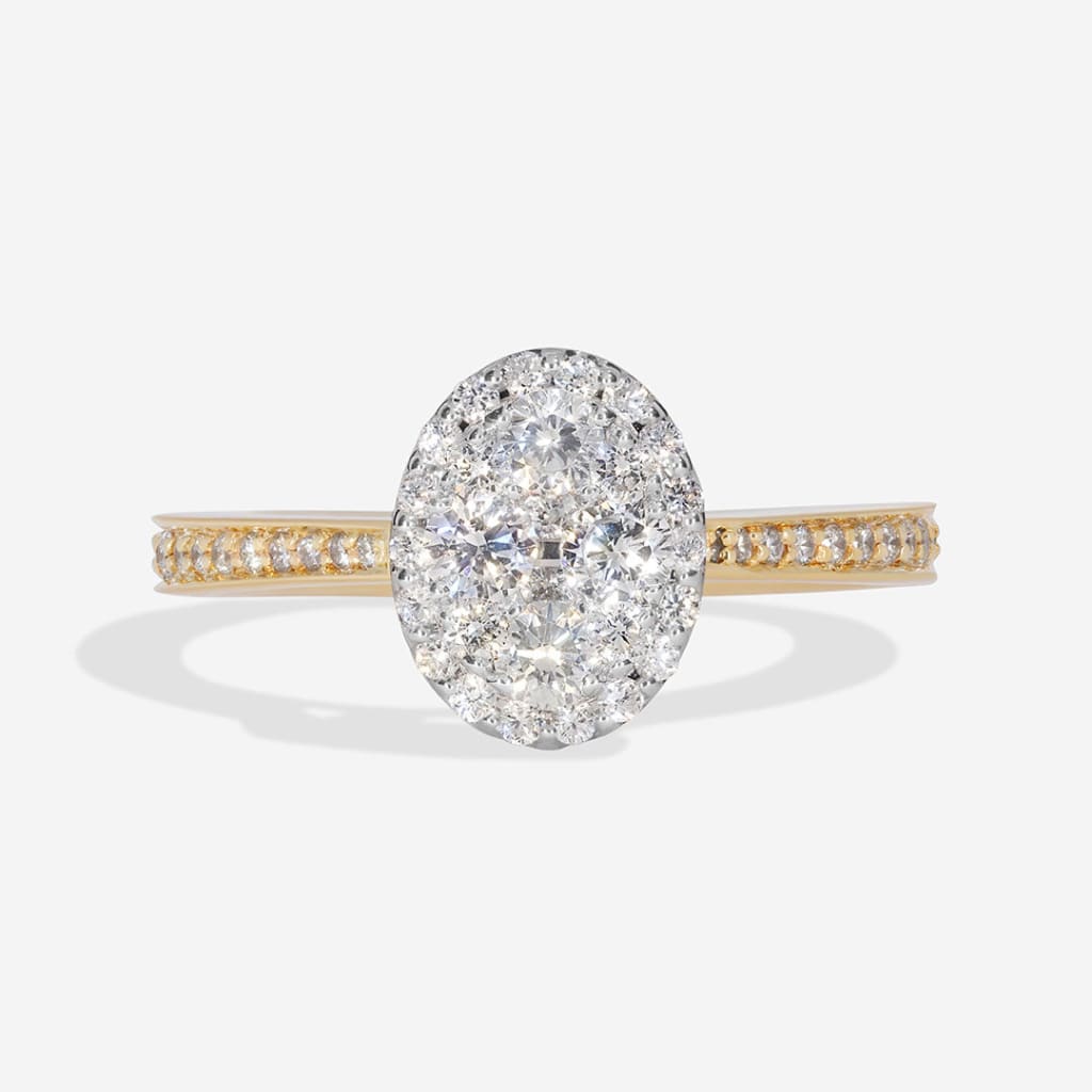 KEELIN | Oval Cluster Diamond Set in 18ct Gold – Gear Jewellers