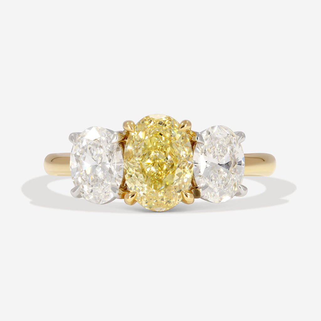 REYNA | Three Stone Yellow Lab Diamond Ring Set – Gear Jewellers
